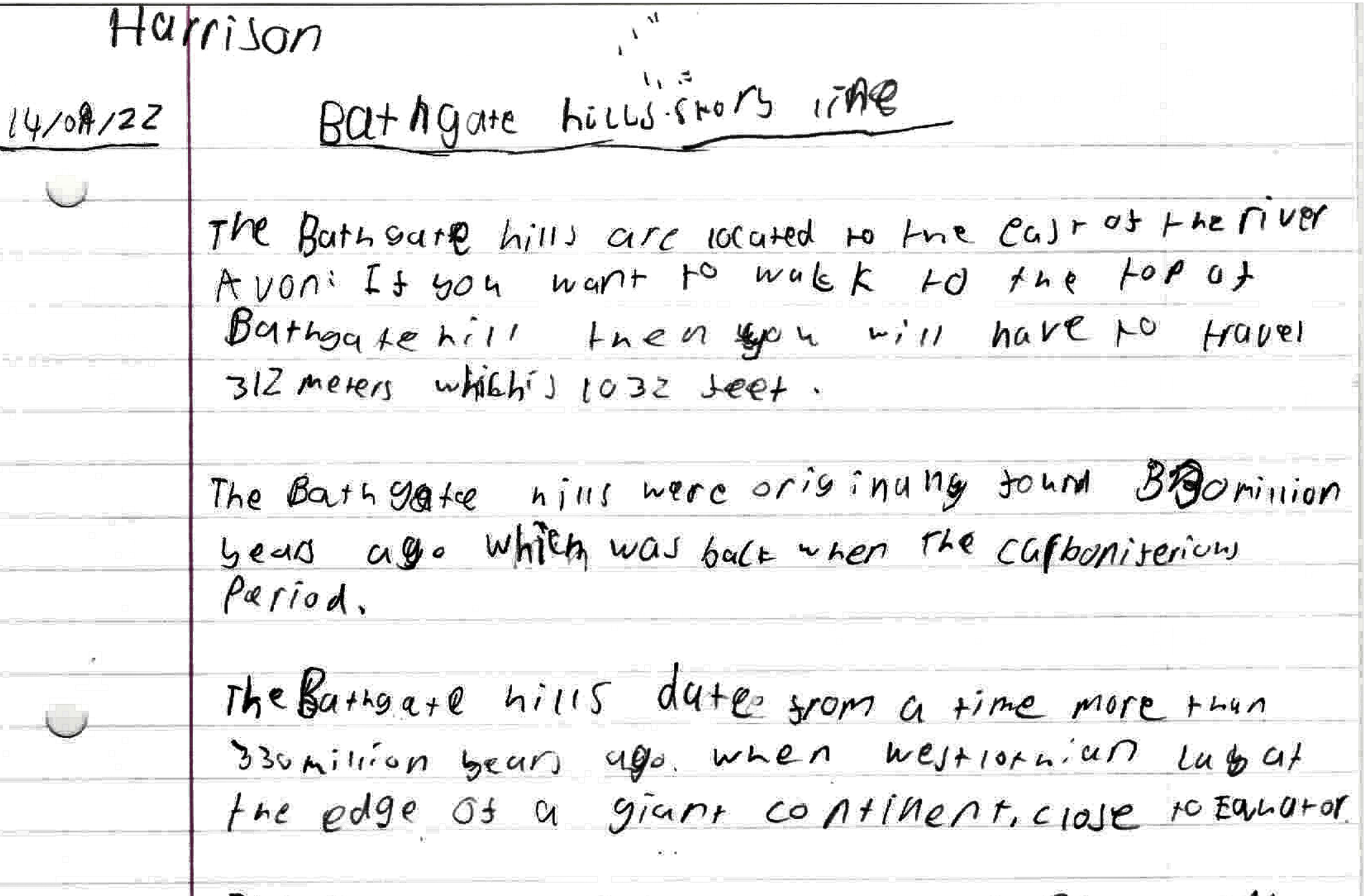 Harrison 1st Year – Bathgate Hills